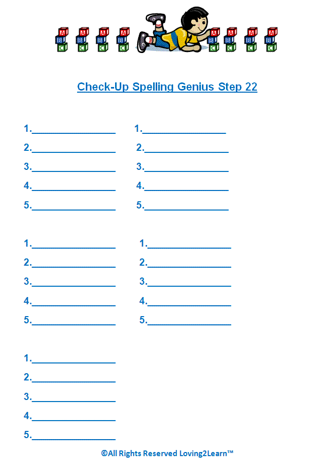 Spelling List 22: Word Endings in, an, en, on, and ain — Loving2Learn
